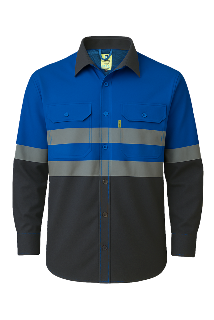 Titan Men's 100% Cotton Long Sleeve Vented Work Shirts - Titan Workwear