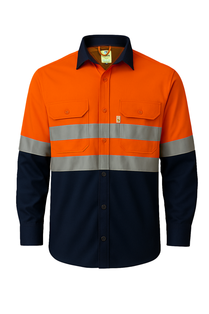 Titan Men's 100% Cotton Long Sleeve Vented Work Shirts - Titan Workwear
