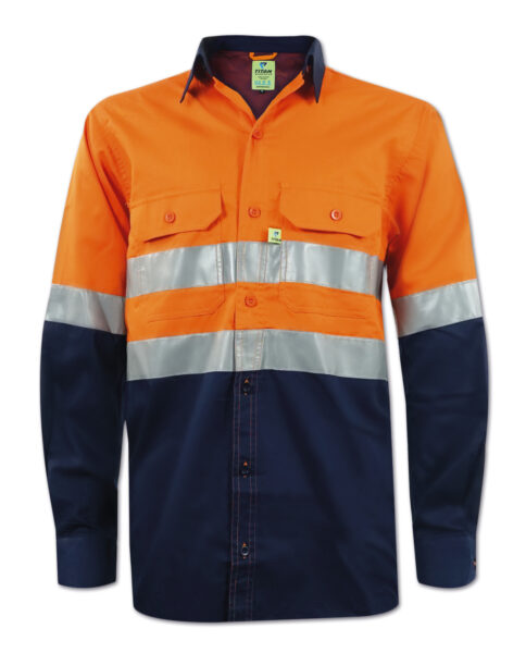Titan 100% Cotton Long Sleeve Vented Work Shirts - Titan Workwear